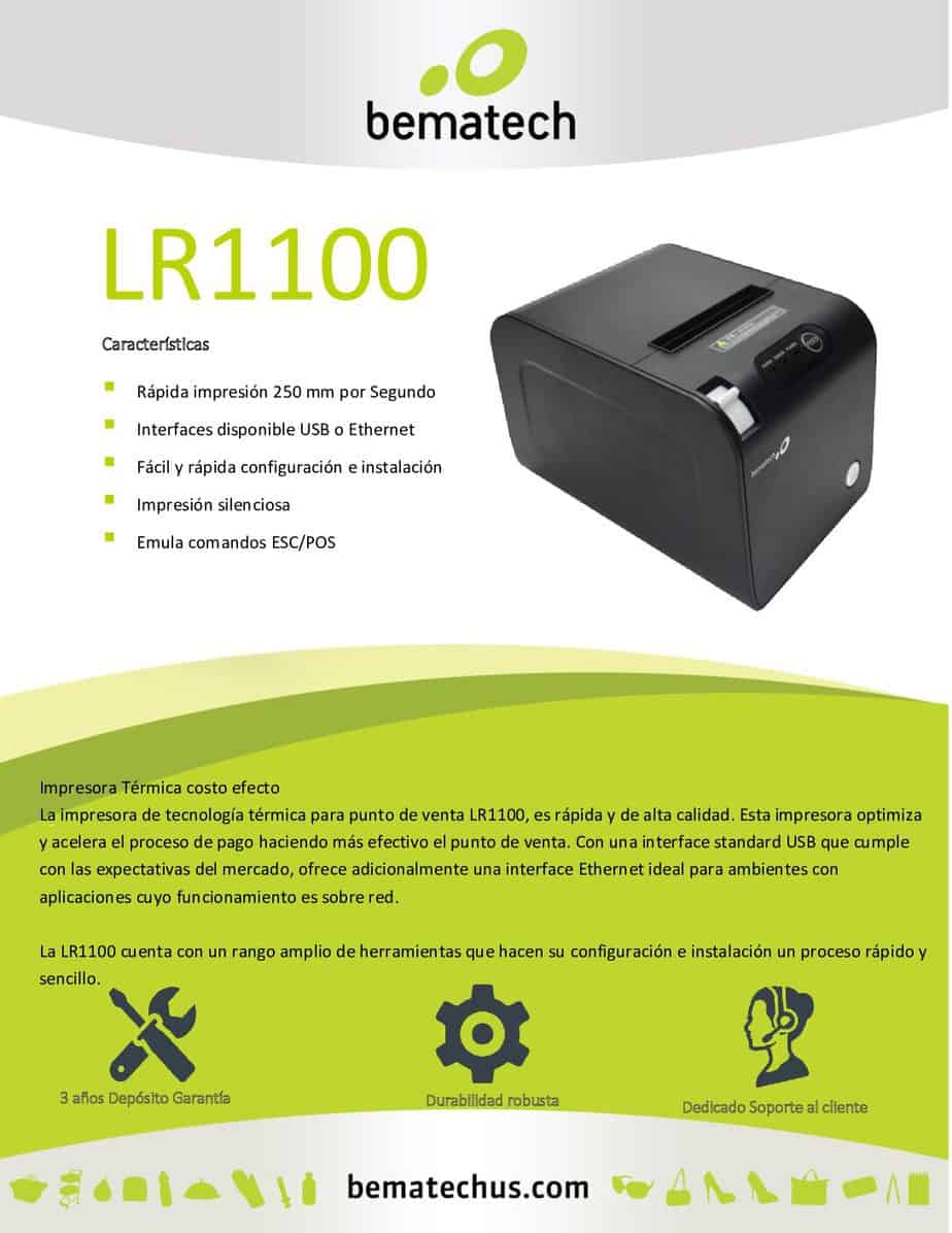 Impresora Térmica Bematech LR1100E - SyS Quest Computación Panamá